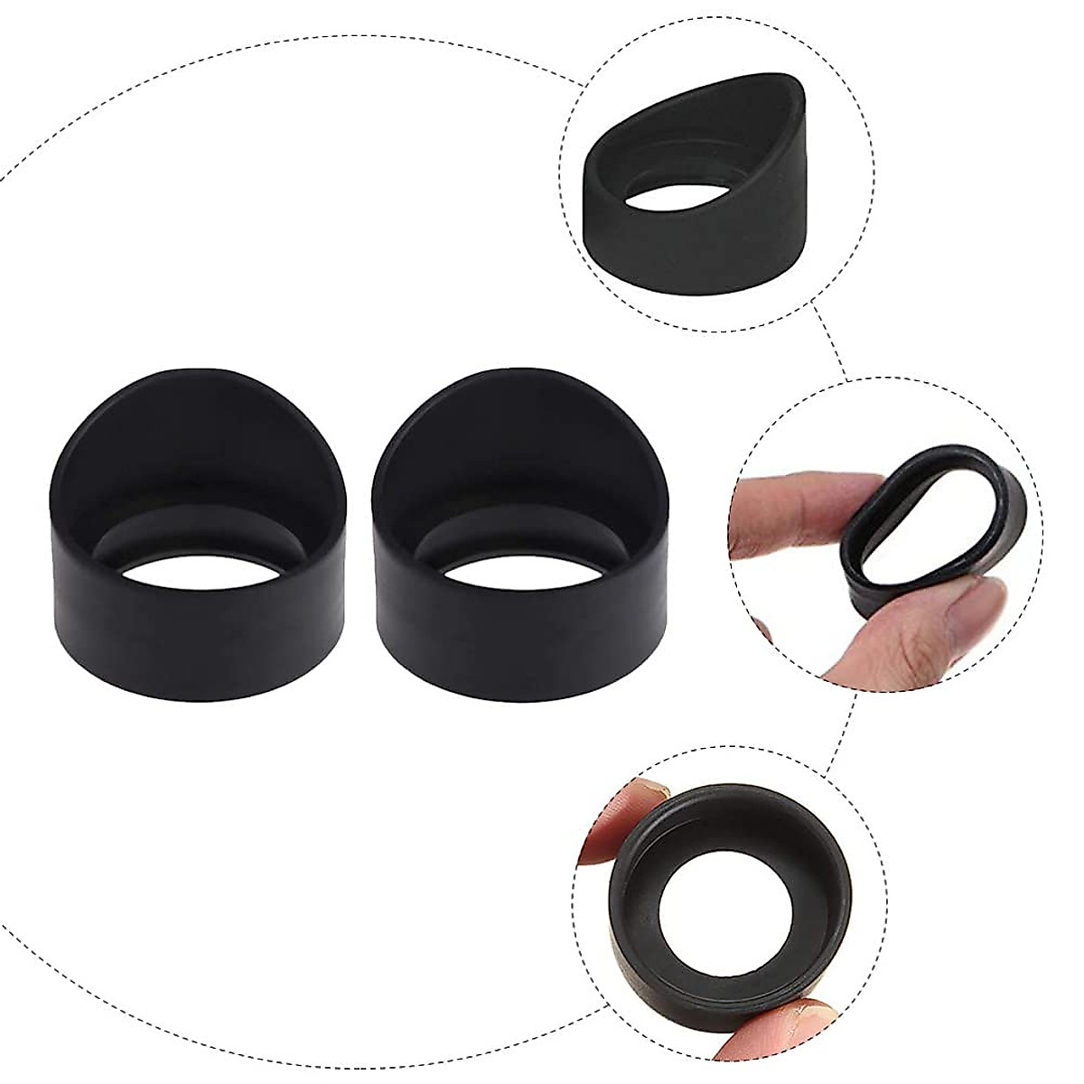 TEHAUX 2 pcs Soft Rubber Eyepiece Eye Shield 33mm Eye Guards Cups Eyepiece Covers for Binocular Microscope