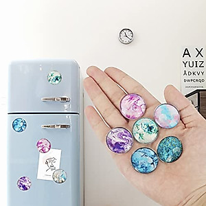 FYY Refrigerator Magnets,12 Pieces Fridge Magnets-Beautiful Glass Marble Refrigerator Magnet Fridge Sticker Fridge Decoration for Office Whiteboard,Cabinet,Dishwasher,Cabinet