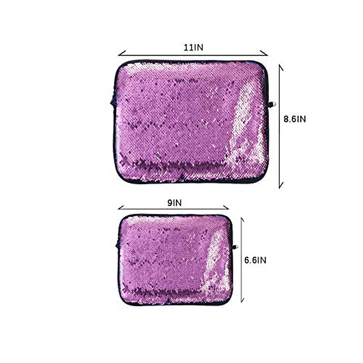 Set of 4 Sequin Clutch for Women Mermaid Flip Purse for Girls Neoprene Crossbody Purse with Detachable Strap Clutch Purses - FUNLAVIE