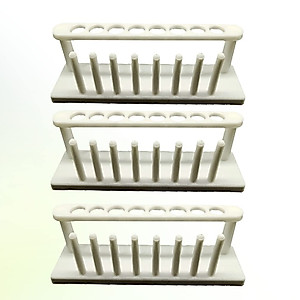POPETPOP 3pcs and Rack - Holder Aquarium with Tube Holes Glass Wells Test for Scientific Equipment Plastic -Well Storage White Portable Lab Tubes Organizer Drying