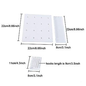 Yangli Pegboard Floating Shelves, Pack 2 DIY Decorative Wall Mounted Plastic Organizer Shelf for Office Kitchen Bedroom (White)