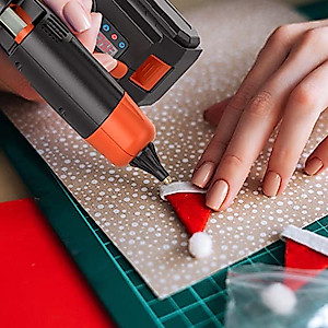 Cordless Hot Glue Gun, Myron 70W Fast Heating Glue Gun Temperature Display Adjustable 212-428°F (100-220°C) with Battery and Charger, 20 Pcs 11mm Glue Sticks, Carrying Case
