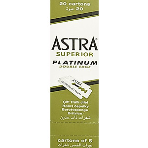 Astra Platinum Double Edge Safety Razor Blades ,100 Count (Pack of 1)