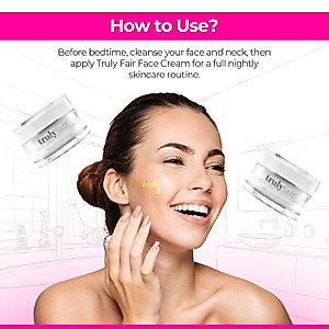 Truly fair 7% Glycolic Acid Concentrated Brightening Cream for women - Night cream - Shea Butter - Amino Acids - Paraben -free - 1.7 oz