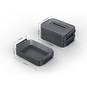 Brehvoe 2 Layer Storage Box With Lid, Opaque Storage Organizer with Handle Portable Tool Box with Latch Stackable for Tool/Art & Crafts Case/Gadgets Supplies, Durable ABS