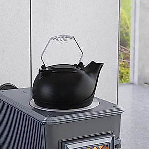 Fire Beauty Humidifying Iron Kettle，Stove Humidifier，Wood Stove Kettle，Cast Iron，Chrome handle
