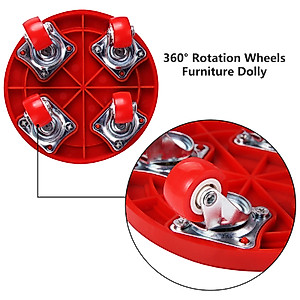 Furniture Mover Dolly with Lifter, 4 Wheel Furniture Dolly 780 LB Load Capacity,360° Rotation Moving Wheels,Furniture Lifters for Heavy Furniture,Moving System Roller Set,Refrigerator, Sofa, Cabinet