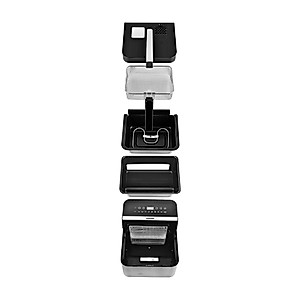 Kalorik FT 45418 BK 2-in-1 Digital Air and Deep Fryer, Black, LED Display Features Easy-to-use Digital Controls with 8 Cooking Presets, 3-Quart Basket Yields 3 to 4 Servings, Detachable Power Cord