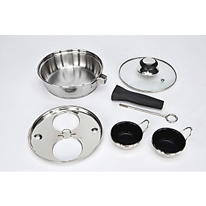 2 Cups Egg Poacher Pan - Stainless Steel Poached Egg Cooker – Perfect Poached Egg Maker – Induction Cooktop Egg Poachers Cookware Set with 2 Nonstick Large PFOA FREE Egg Poacher Cups