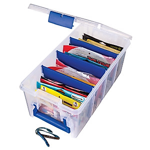 Flambeau Outdoors 4510 Clear Fishing Tackle Box Organizer - Super Half Satchel Soft Fishing Lure Storage Boxes, Bait Box Fishing Tackle Organizer, Tuff Tainer Tackle Box with Zerust Anti-Rust Dividers