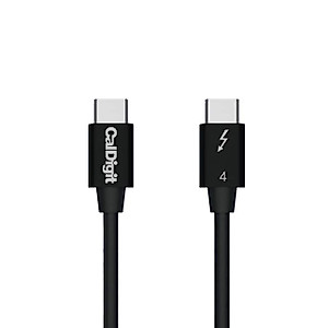 CalDigit Thunderbolt 4 Cable - 40Gbps 100W Power Delivery, Compatible with Thunderbolt 3 & USB Type C, MacBook Pro, iMac, iPhone 15 Max, Black (0.8 Meter 2.62 Feet, Thunderbolt 4 / USB 4 Cable)