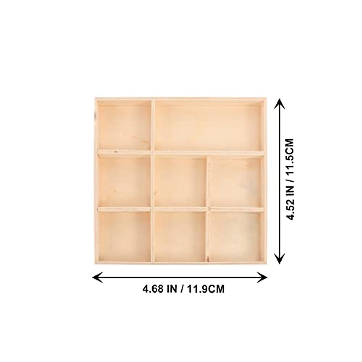 EXCEART 2pcs Wood Tray Box for Craft Compartments Wooden Divided Boxes Succulents Flower Pot Desktop Storage Box Holder Display Tray for Jewelry Ornaments