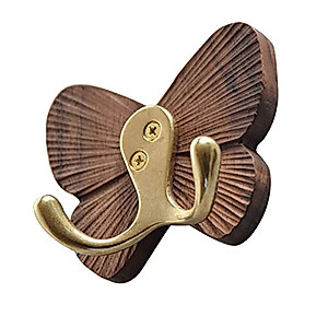 Alipis 3 pcs Hangers Storage Hooks Mounted Practical Balcony Retro Utility Robe Hanging Wall-Mounted Hardware Towel Scarf Wall Wooden Handbag Hat for Purse Natural Shape Rack