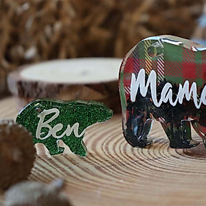 Mama and Baby Keychain Resin Silicone Molds Set with Key Chain Rings Alpaca Bear Elephant for Epoxy Jewelry Casting Kit 18-Count