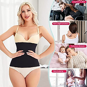 LODAY 2 in 1 Postpartum Recovery Belt,Body Wraps Works for Tighten Loose Skin(XL,Black)