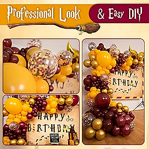 100pc, 4 Sizes – Harry Potter Balloon Garland Arch Kit with BONUS Snitch for Harry Potter Birthday Decorations – Harry Potter Party Supplies for Hogwarts Balloons, Magic Wizard Theme, Baby Shower