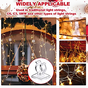 Menkxi 25 Pcs Mini Christmas Light Clips Outdoor Adhesive Wall Hanging Hooks Waterproof Mini Christmas Light Gutter Clips for Walls Windows Eaves and Yards (Clear)