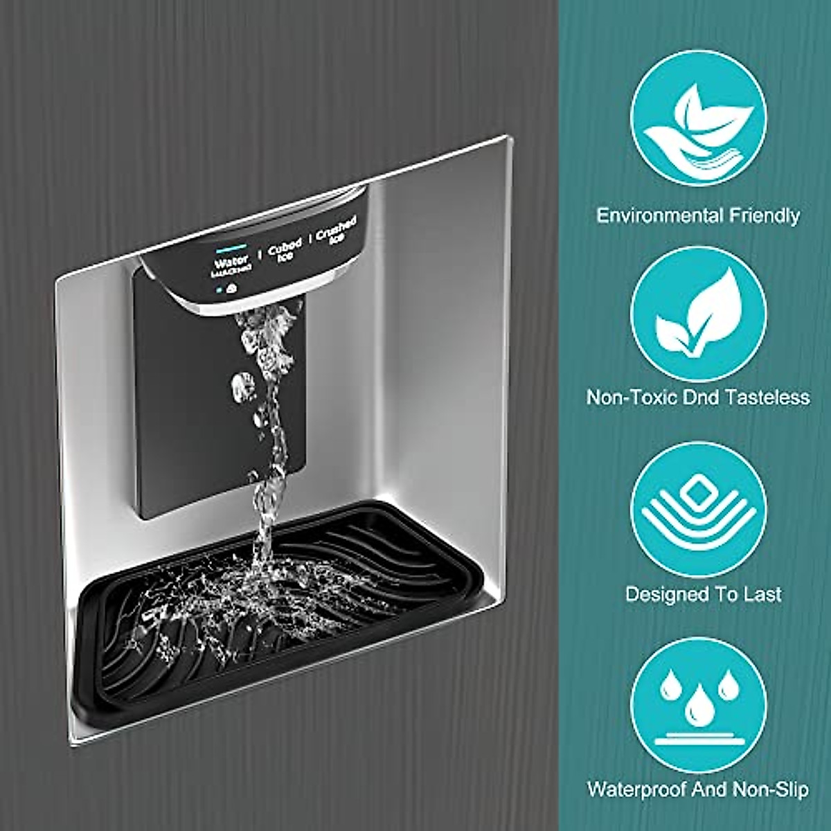 Total Upgraded Refrigerator Drip Catcher,Two-Pack Mini Refrigerator Drip Trays for Refrigerator Water Dispenser Drip Collector, Prevents Water Splashes, Water Spots and Spills (Rectangular Black)