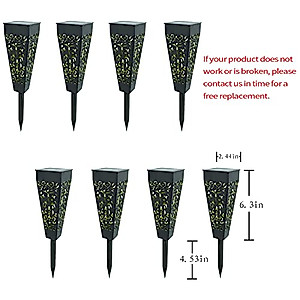 EKQ 8 Pack Small Solar Garden Lights Outdoor Waterproof Decorative Solar Pathway Landscape Lights for Patio Yard Path Backyard Walkway Sidewalk Driveway Decor (8 Pack, Black)