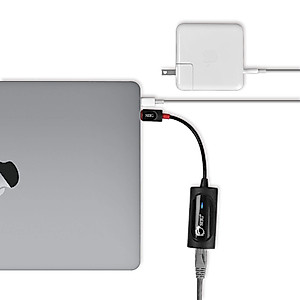 SIIG USB Type C to Gigabit Ethernet Adapter - 10/100/1000 Mbps LAN adapter for Windows and Mac Systems, Thunderbolt 3 (Black)