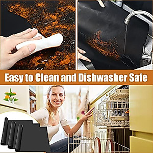 Oven Liners for Bottom of Oven 12 Pcs Large Reusable Oven Liner Mat for Bottom of Electric or Gas Heavy Duty Non Stick Oven Toaster Oven Microwave Stove Grill, 23.62 x 15.75 Inch