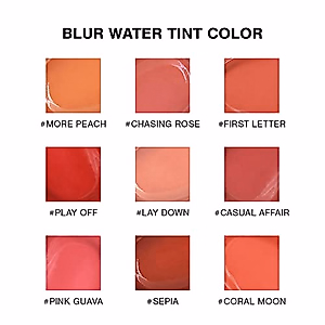 3CE BLUR WATER TINT(4.6g) soft lip with less smear with a blurry finish (#DOUBLE WIND) with sun cream(1ml*3ea)