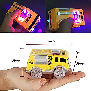 Track Cars Only, Flex Track Race Cars Replacement Glow in the Dark, Battery Operated Snap N Glow Ttrax Cars for Track Accessories with 5 Flashing LED Lights up, Compatible with Tracks for Kids (3pack)