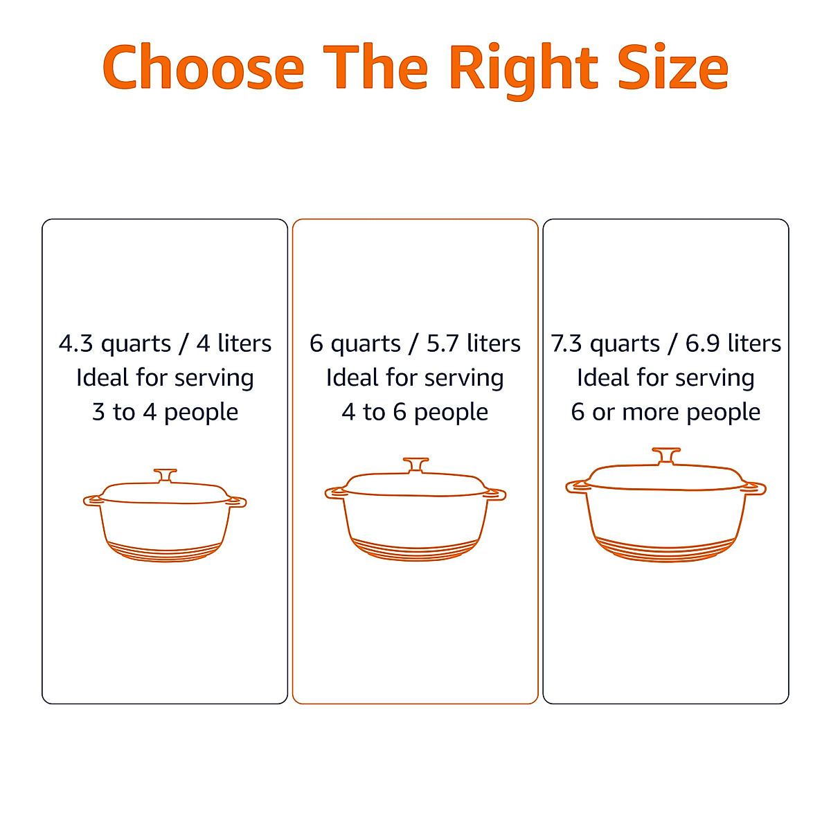 Amazon Basics Enameled Cast Iron Covered Dutch Oven, 6-Quart, Blue