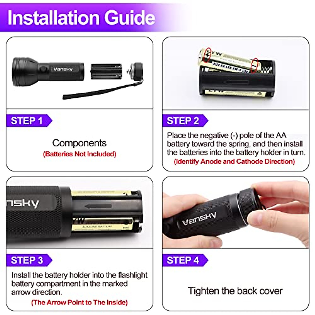 Vansky UV Flashlight Black Light, 51 LED Blacklight Pet Urine Detector for Dog/Cat Urine, Dry Stains, Bed Bug, Matching with Pet Odor Eliminator