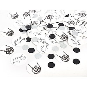 Til Death Do Us 180pcs Party Confetti - Bride or Die Bachelorette Party Decor,Gothic Wedding Decorations,Bachelorette Party Table Confetti With Dots,Halloween Carnival Party Photo Props