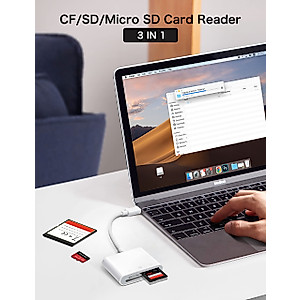 USB C SD Card Reader for iPhone 15/iPad/Mac, ChiaoPio USB C to SD CF, Type C Memory Card Adapter with Compact Flash/CF/SD/MicroSD Slots Compatible with iPad Macbook Pro/Air/Mini Mac Laptop