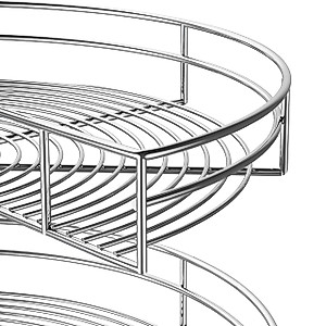 JOWBOOW 28" Corner Cabinet Lazy Susan Turntable, 270° Adjustable Height Chrome Replacement Shelves for Kitchen Corner Cabinet