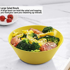 Unbreakable Large Cereal Bowls Set of 6, 32 Ounce BPA-Free Microwave and Dishwasher Safe Salad Bowls, Stackable Color Kitchen Bowls for Serving, Soup, Oatmeal, Pasta, Noodles - 6 Colors