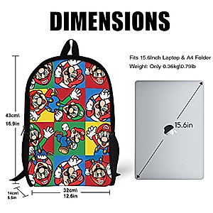 Caupzok Anime Backpack, Unisex Adult Adjustable Shoulders Bookbag Casual Laptop Backpack Cartoon Bag, Travel Hiking Outdoor Backpack