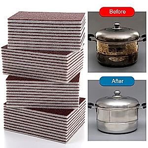 auons 20pcs Nano Carborundum Sponge, Emery Sponge Brush Clean Eraser Scrub, Kitchen Magic Cleaning Sponge for Removing Rust Cleaning Pots and Pans, Household Cleaning Tool