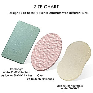 Ultra Soft Muslin Bassinet Sheet for Baby Girl and Boy,Breathable Organic Cotton Bassinet Sheets Fitted for 30’’x16’’ Standard Bassinet (Pink)