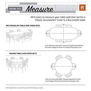 Classic Accessories Terrazzo Water-Resistant 94 Inch Round Patio Table & Chair Set Cover, Outdoor Table Cover