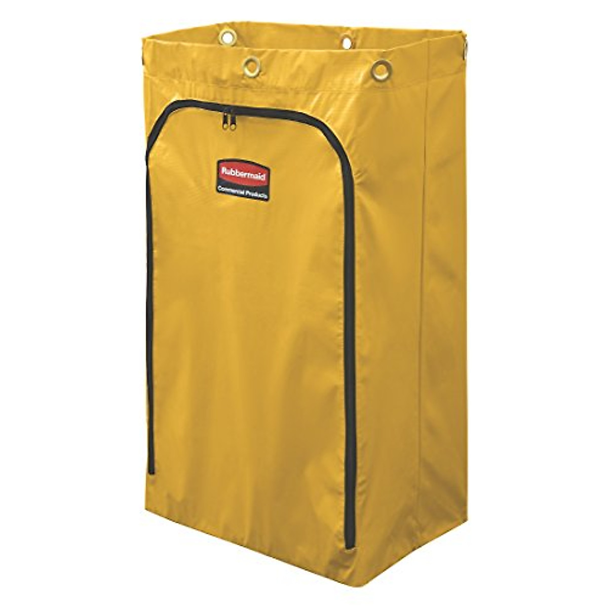 Rubbermaid Commercial Products-1966719 Cleaning Cart Bag, 24 Gallon, Yellow, Collecting Refuse or Laundry Items, Janitorial and Housekeeping Carts, Zippered Front