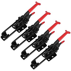 AConnet 4 Pack 700lbs Capacity Toggle Clamps GH- 431 Adjustable U Bolt Self-lock Toggle Latch Quick Release Toggle Clamp Latch with Locking Mechanism (Black)