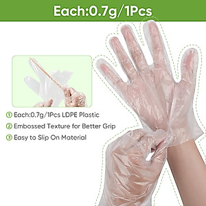 Disposable Food Prep Gloves - 500 PCS Disposable Plastic Gloves forFood Safe, Food Handling, Cooking，One Size Fits Most