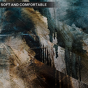 Emvency Set of 2 Throw Pillow Covers Modern Abstract Messy Turquoise Black and Brown Retro Painting Decorative Pillow Cases Home Decor Standard Square 18x18 Inches Pillowcases