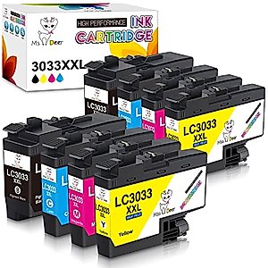 Miss Deer LC3033 BK/C/M/Y Ink Cartridges Compatible Replacement Ink for Brother LC3033 LC3033XXL 3033 LC3035, Work for Brother MFC-J995DW MFC-J805DW MFC-J815DW, 2 Sets