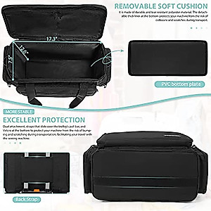 ITHWIU Sewing Machine Carrying Case with Multiple Pockets for Accessories, Universal Tote Storage Bag with Shoulder Strap Compatible with Most Standard Singer, Brother, Janome, Black