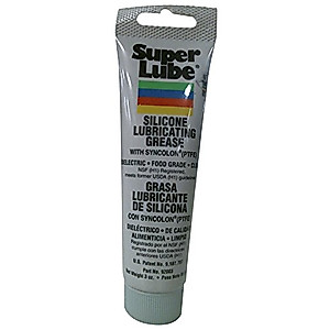 Super Lube 92003 Silicone Lubricating Grease with PTFE, 3 oz Tube, Translucent White