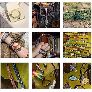 KINTAN DIY Braided Rope Kit - Rope Weaver Tool Kit, Wooden Weaving Jig Bracelet Maker, Adjustable Wristband Rope Knot Weaver Braided Fixing Tools (with Braided Yarn)