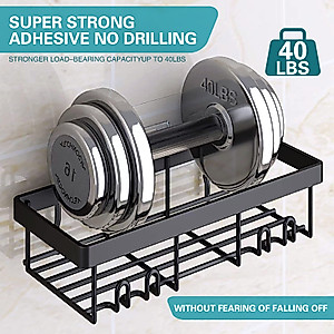 LIUQIBA Shower Caddy 5 Pack, Adhesive No Drilling Traceless Shower Shelves, Large Capacity,Rustproof Stainless Steel Bathroom Organizer, for Bathroom Storage & Home Decor & Kitchen