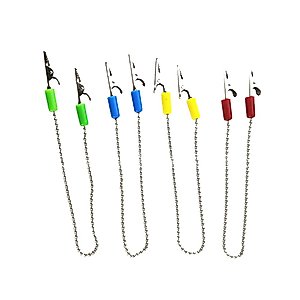 ccHuDE 4 Pcs Metal Napkin Clips Napkin Neck Chain Clip Flexible Bib Holder Clips Dental Bib Clips Napkin Chain Clips Napkin Lanyard with Clips for Dining