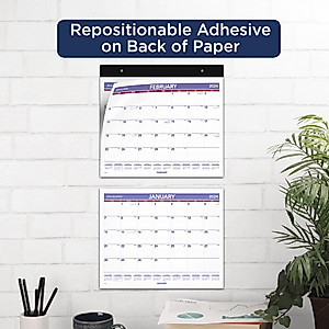 2024 AT-A-GLANCE® Repositionable Horizontal Wall Calendar With Adhesive Backing, 15" x 12", January To December 2024, PM15RP28
