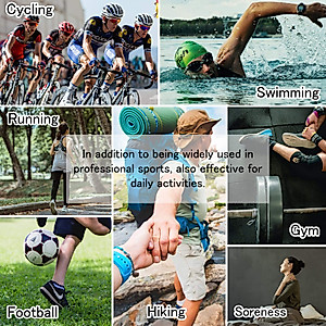 CHOIMOKU 12 Rolls Kinesiology Tape for Knees Muscle Tape for Shoulder Uncut 2" Waterproof 2Inch Sports Tape Athletic Plantar Fasciitis Tape for Pain Knee Support Therapy (4X Beige, 4X Black, 4X Blue)