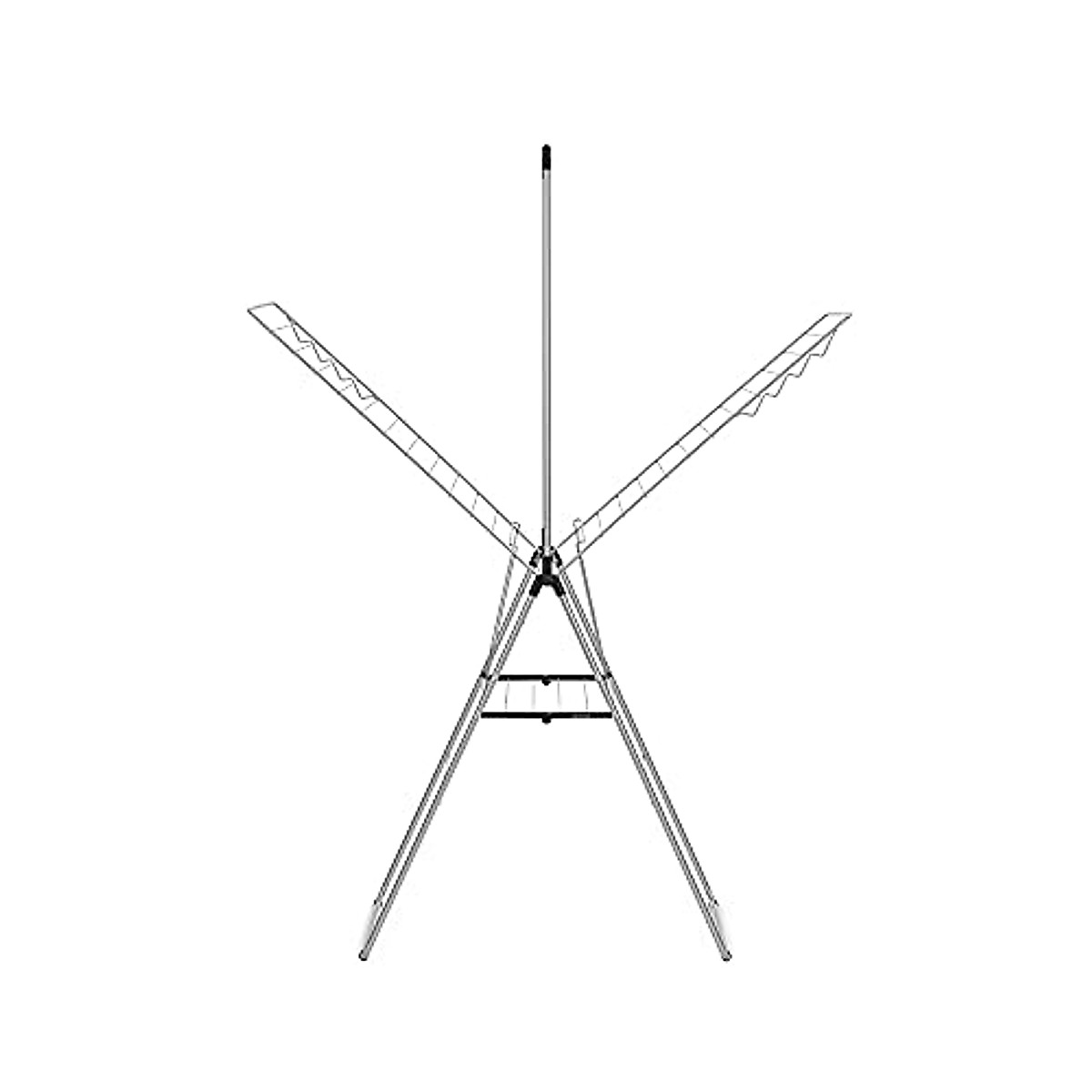 Brabantia HangOn Laundry Drying Rack with Garment Rail (82ft / Metallic Gray) Compact, Foldaway, Adjustable Indoor Stainless Steel Clothes Horse